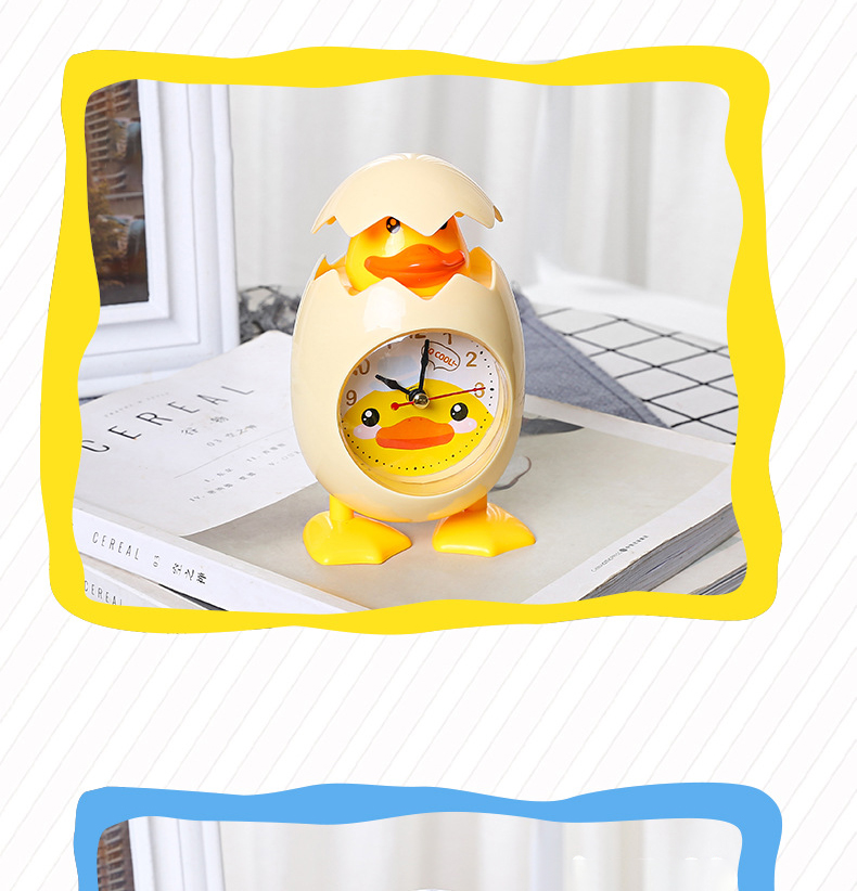 Cartoon lovely clock chicken duck eggshell shape student children's ...
