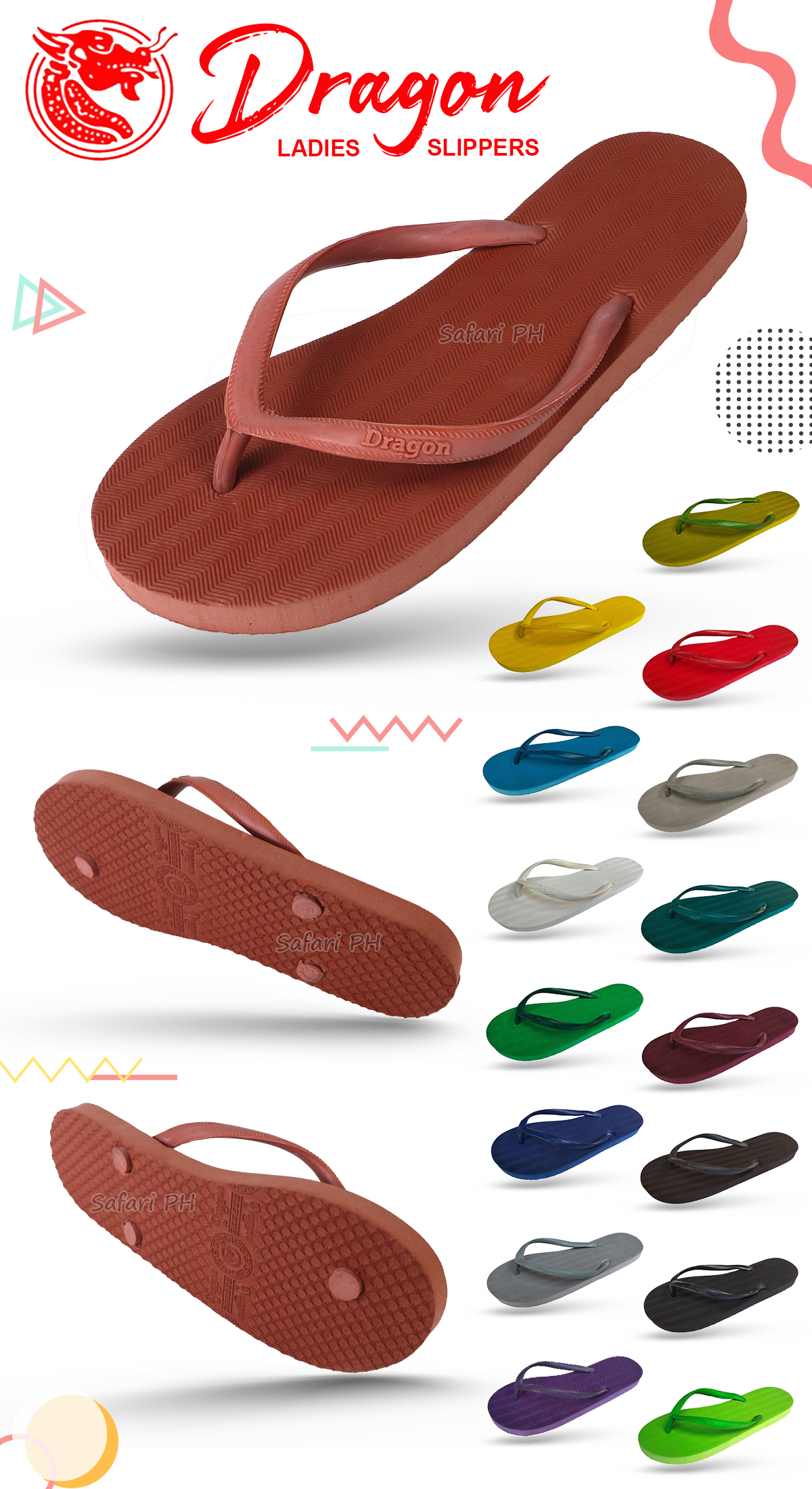 Dragon Slippers Ladies (Lilac) | Rubber Flip Flops | Philippine Made ...
