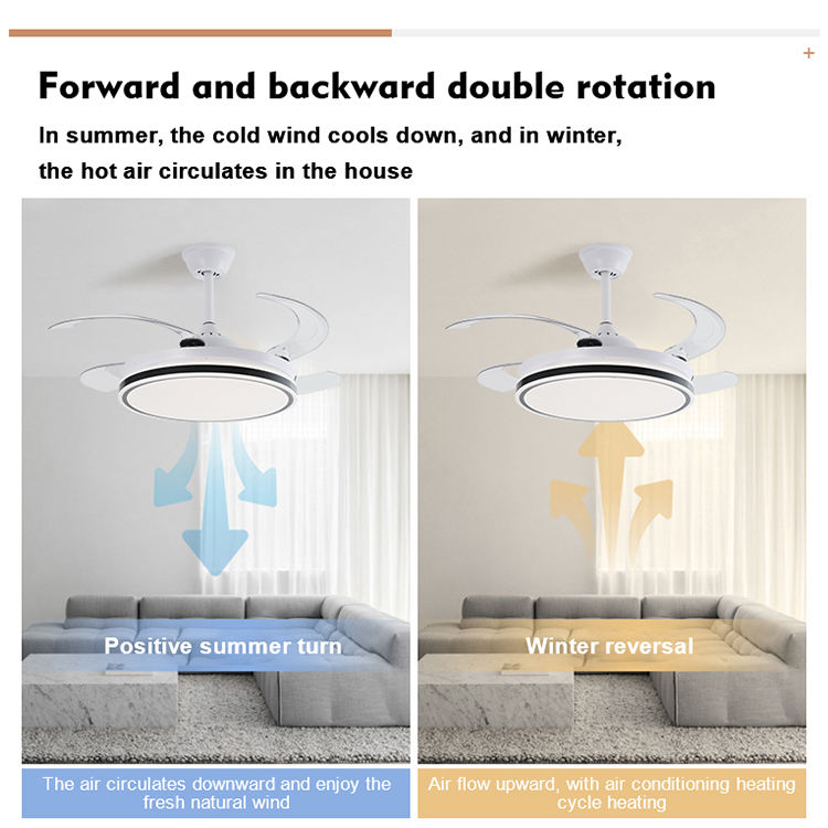 Esaer Clover Ceiling Fan Light with Bluetooth Speaker | Led Light ...