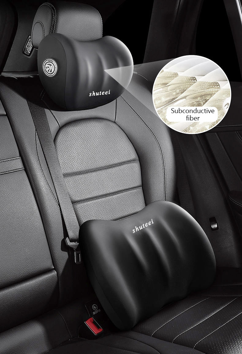 GARAGE BOY Memory Foam Car Headrest Set Neck Pillow Waist Car Seat ...