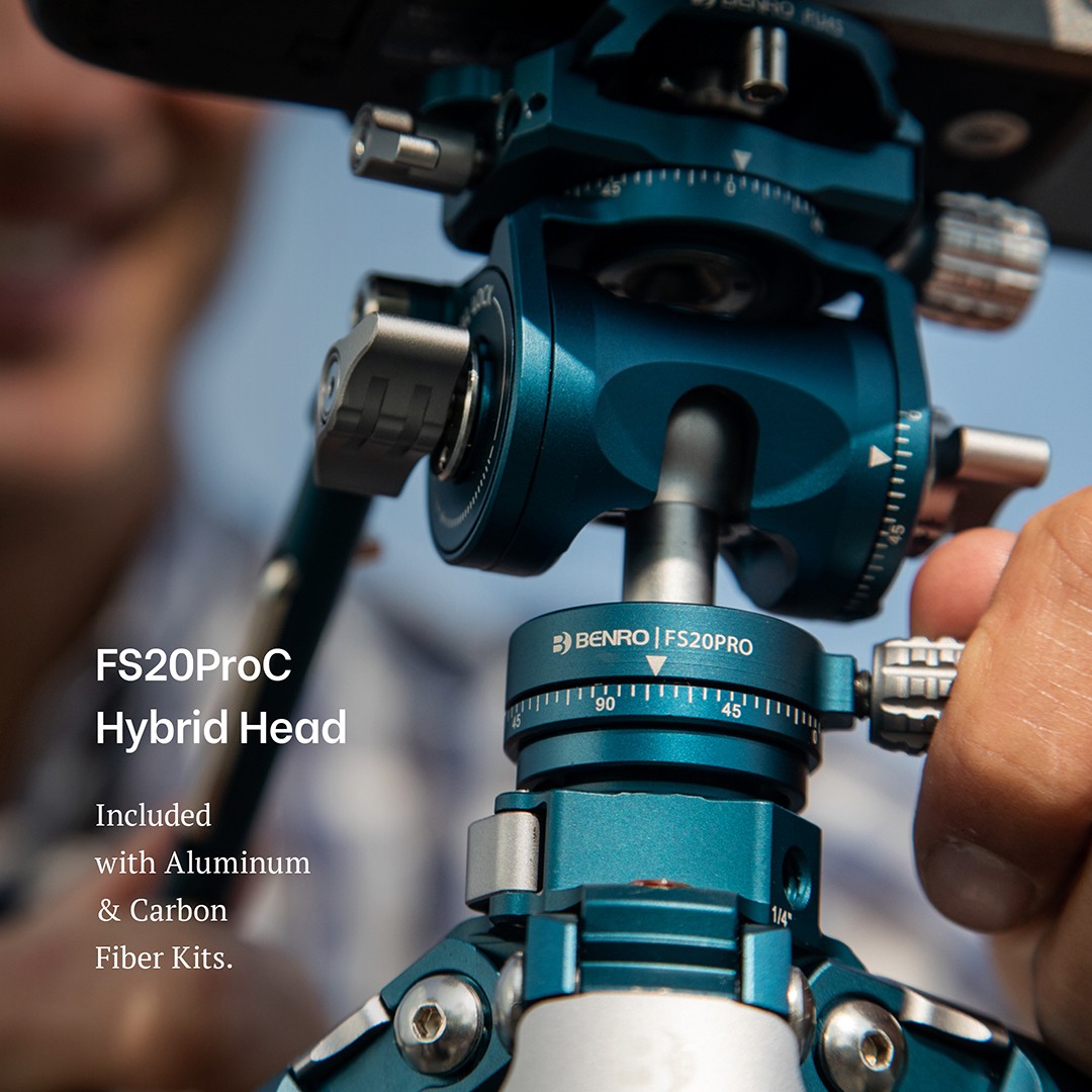 Benro TCBC15FS20PROC CyanBird Carbon Fiber Tripod with FS20PRO 2-in-1 ...