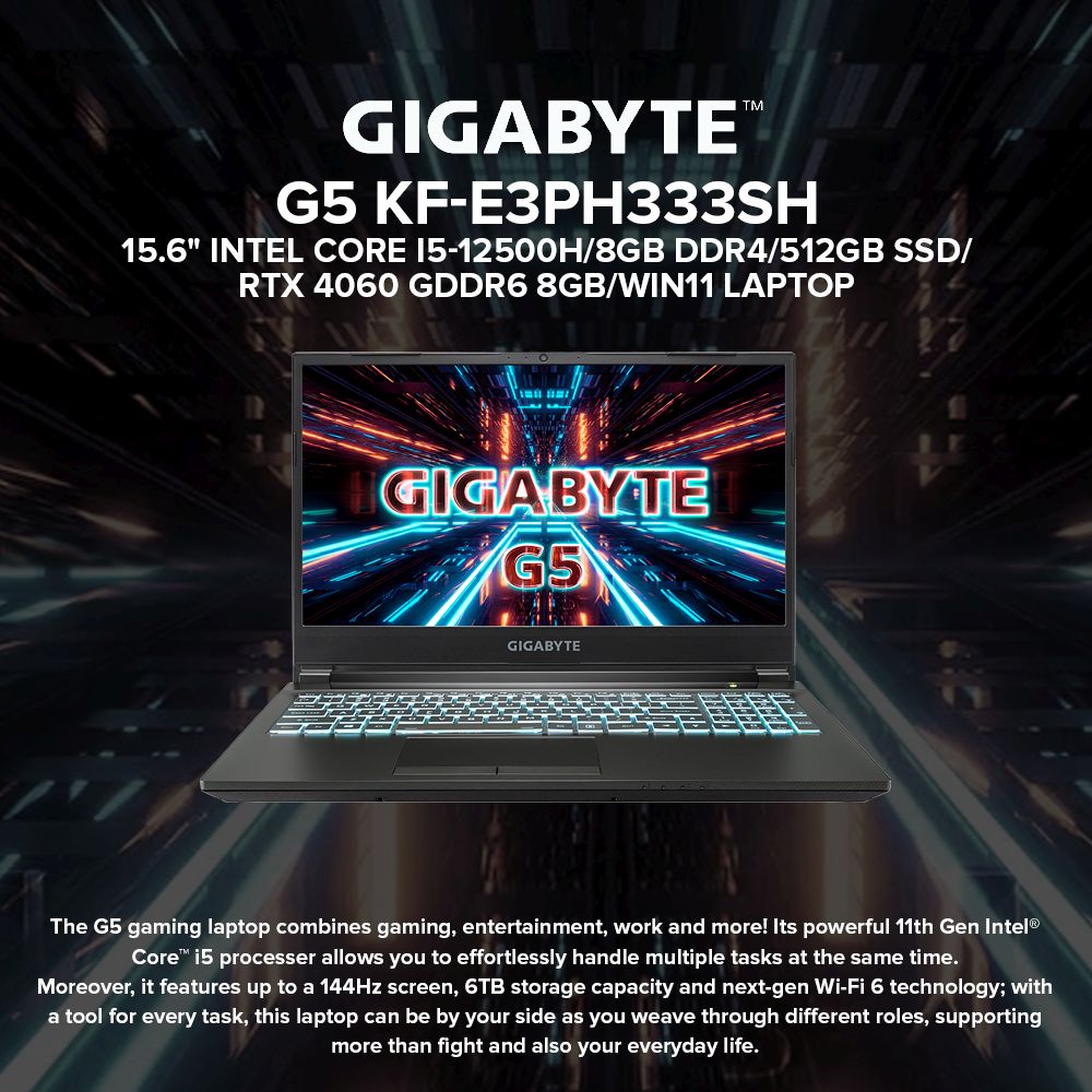 EasyPC| GIGABYTE G5 KF-E3PH333SH 15.6" Intel Core i5-12500H/8GB DDR4/512GB M.2 Laptop | Shopee ...