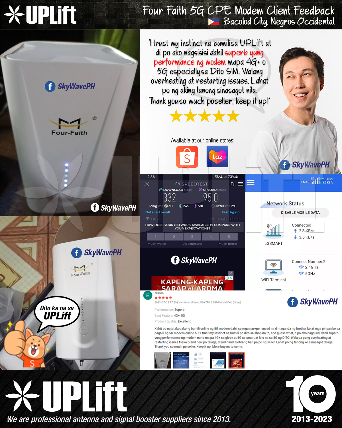 UPLift Four Faith F-NR300 5G 5G+ CPE Internet Modem SIM-Based for All ...