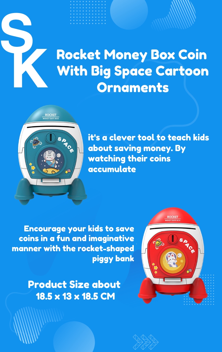 Rocket Money Box Coin With Big Space Cartoon Ornaments | Shopee Philippines
