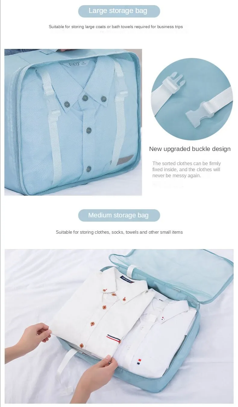 7Pcs travel organizer luggage suitcase pouch Foldable Waterproof ...