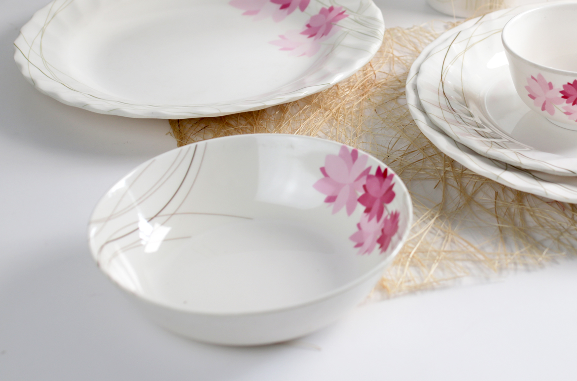 MELAWARES Melamine Plastic Round Bowl Pink Flora 6 & 8 Inch | Shopee ...