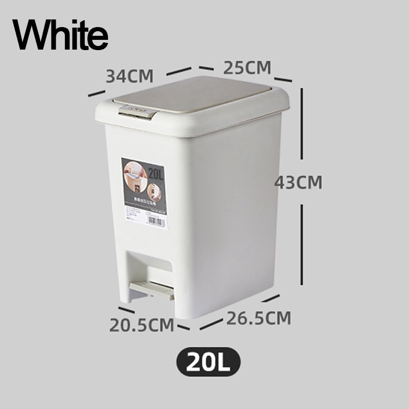 CHIT 20L Large Capacity Two Way Opening Trash Can Foot Pedal Press Lid Recycling Garbage Bin ...