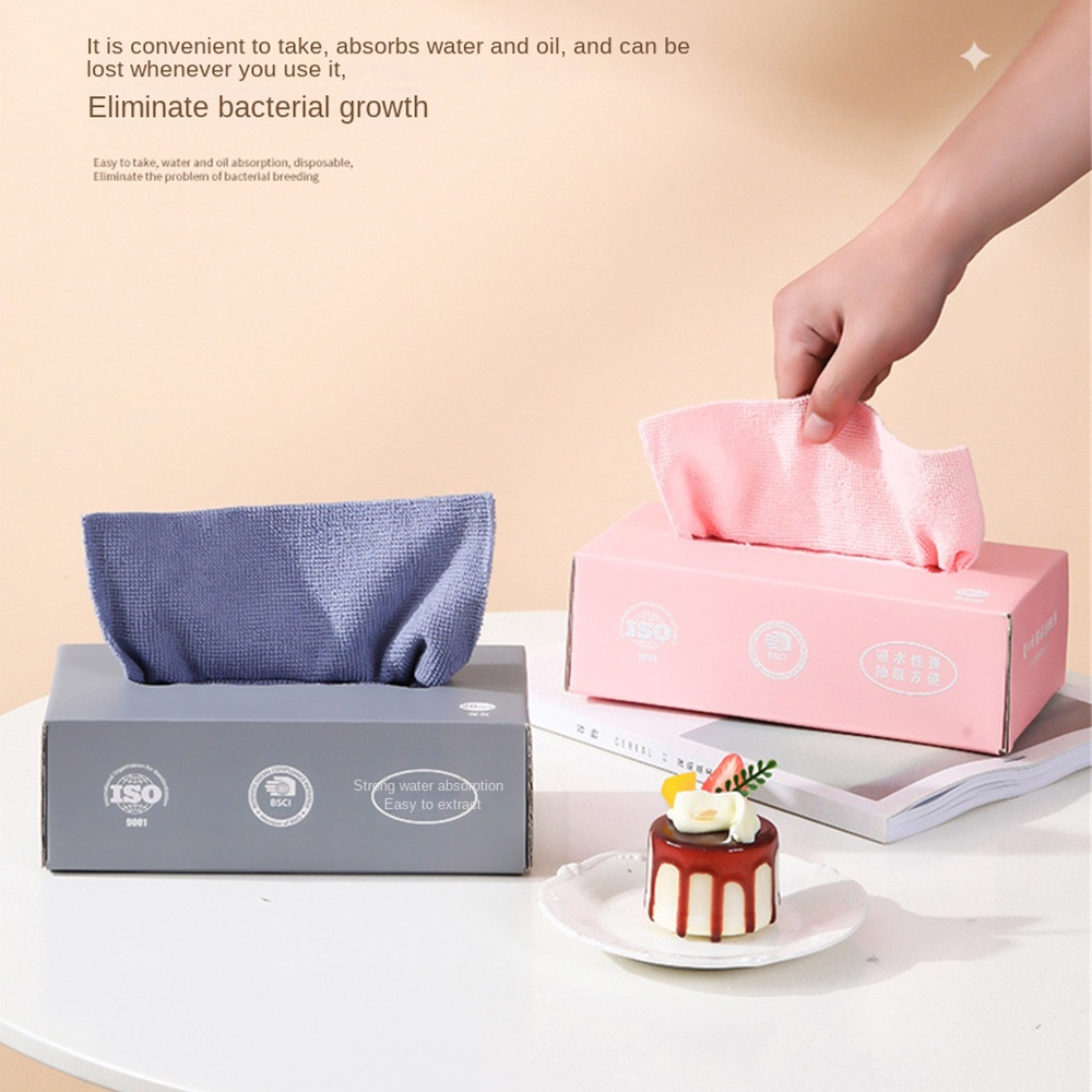 20pcs/box Removable Dishcloth Reusable Absorbent Microfiber Kitchen ...
