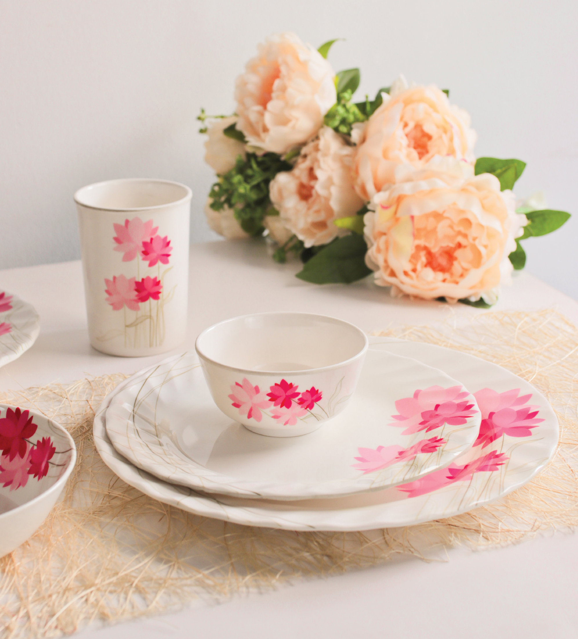 Melawares Pink Flora 12oz / 14oz Melamine Plastic Tumbler | Shopee ...