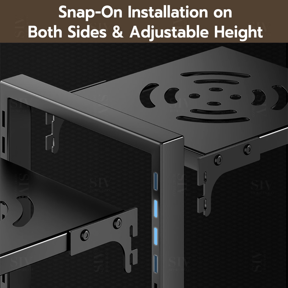 SIV Kitchen Pan Organizer Pot Rack Adjustable Under Sink Countertop ...