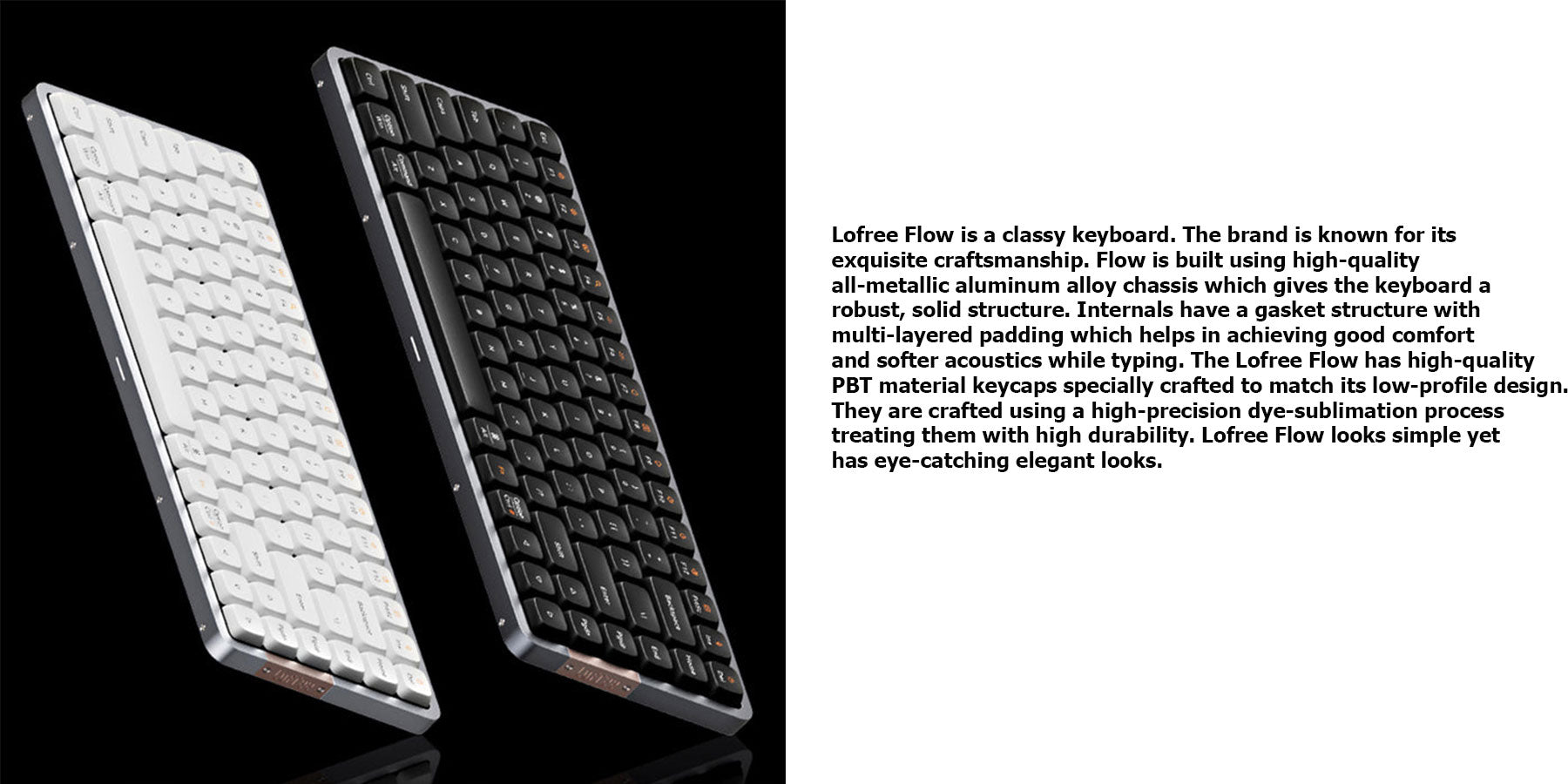 Lofree Flow 84 Keys Dual Mode Low Profile Mechanical Keyboard (Silver ...