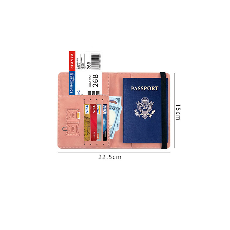 Multi-function passport folder PU material multi-function passport card ...