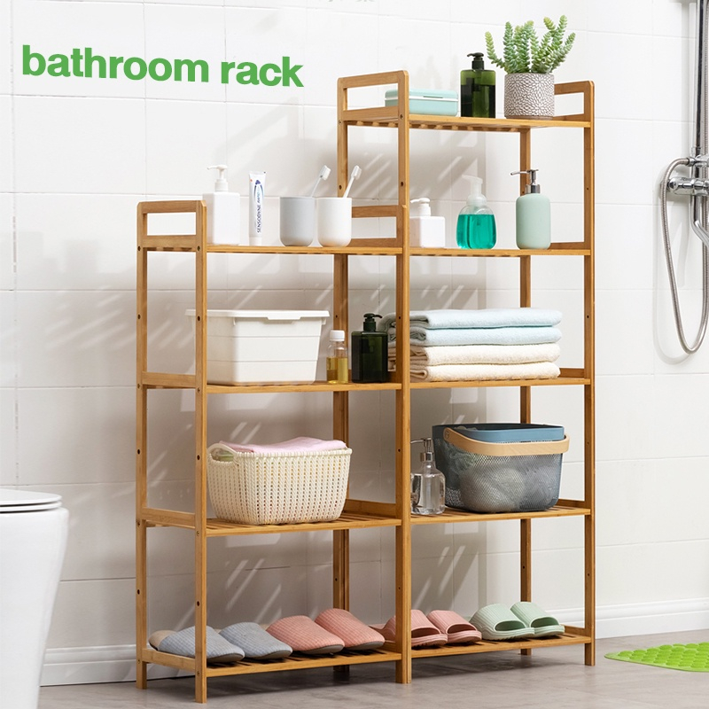 Bamboo Storage Rack Shelf Wooden Shelves Organizer Kitchen Rack Kitchen ...