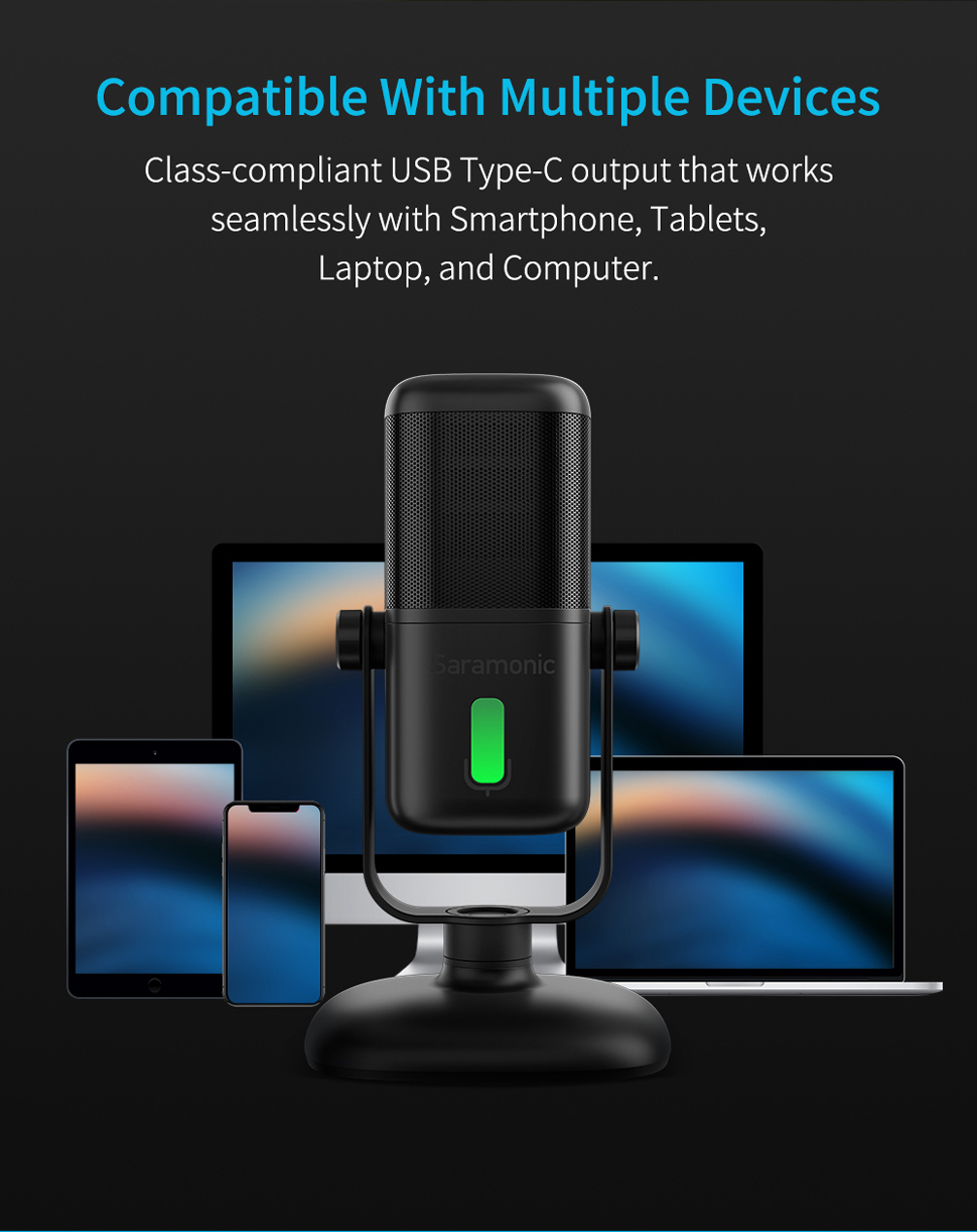 Saramonic SR-MV2000 Large Diaphragm Studio USB Microphone for PC ...