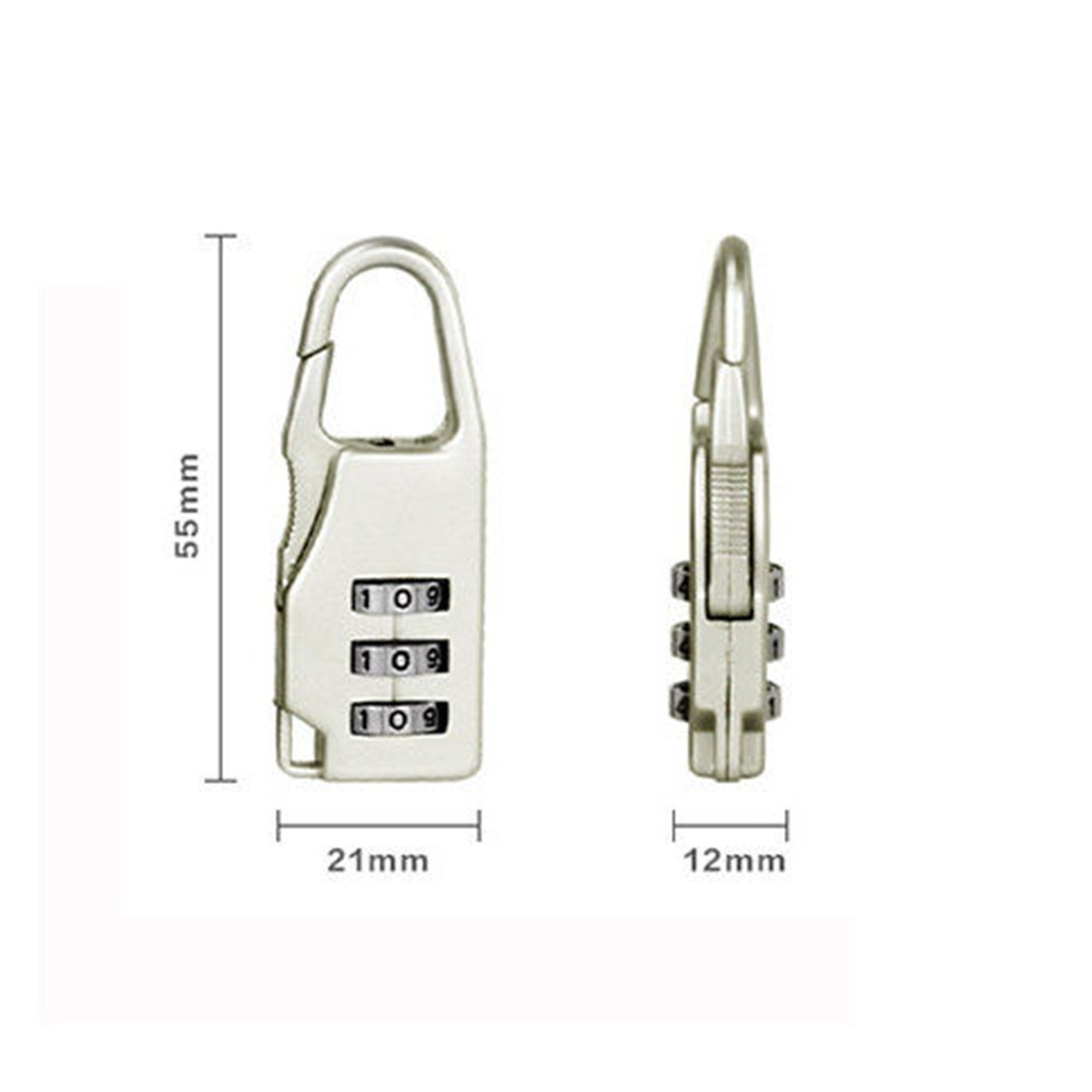 Dial Digits Code Number Password Combination Padlock Safety Travel Security Lock Bags Luggage ...