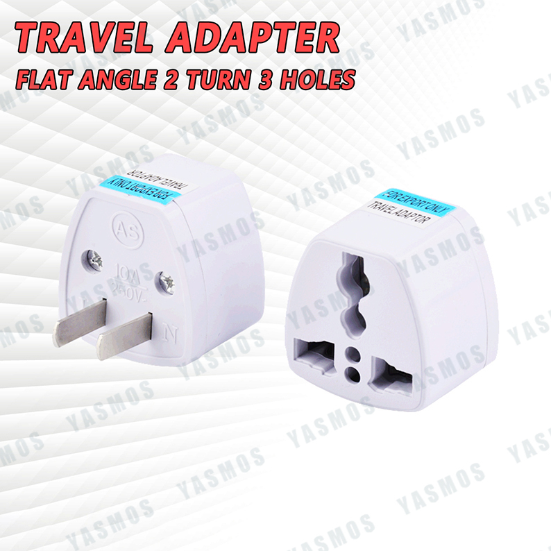 20pcs Universal Travel Adapter Flat Angle 2 to 3 Hole (1 Box) | Shopee ...
