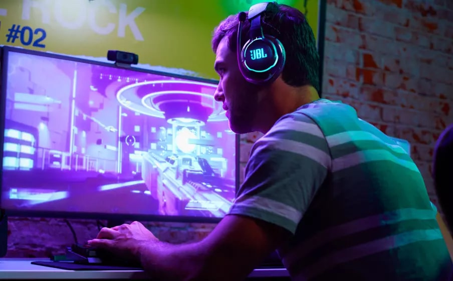 JBL Quantum 800 BTNC Wired/Wireless Bluetooth Gaming Headphones with 14 ...