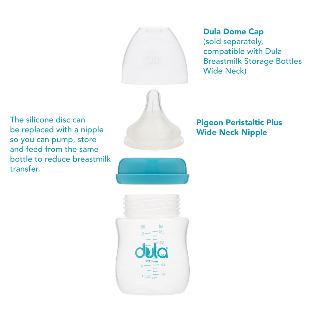 Dula Dome Caps 2pcs for Dula Wide Neck Breastmilk Storage Bottles ...