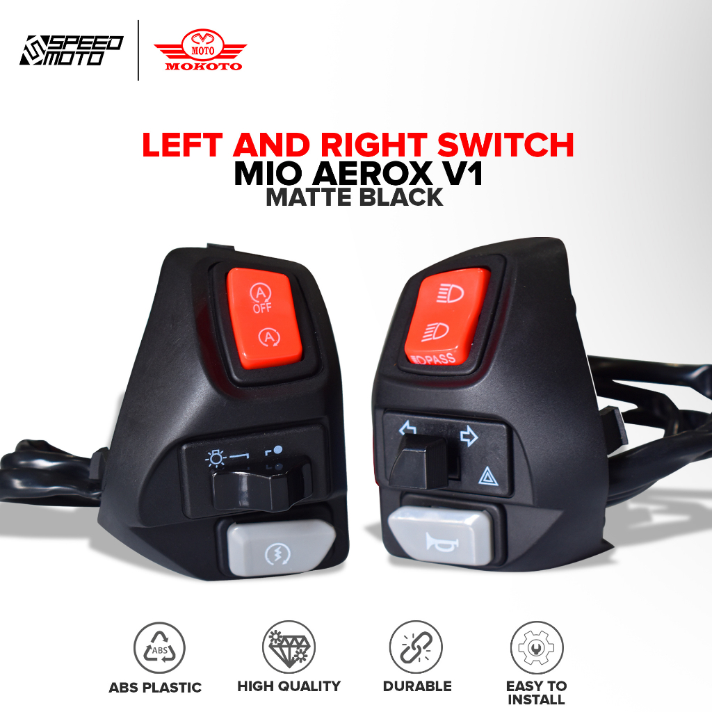 MOKOTO YAMAHA AEROX V1 HANDLE SWITCH WITH HAZARD AND PASSING LIGHT ...