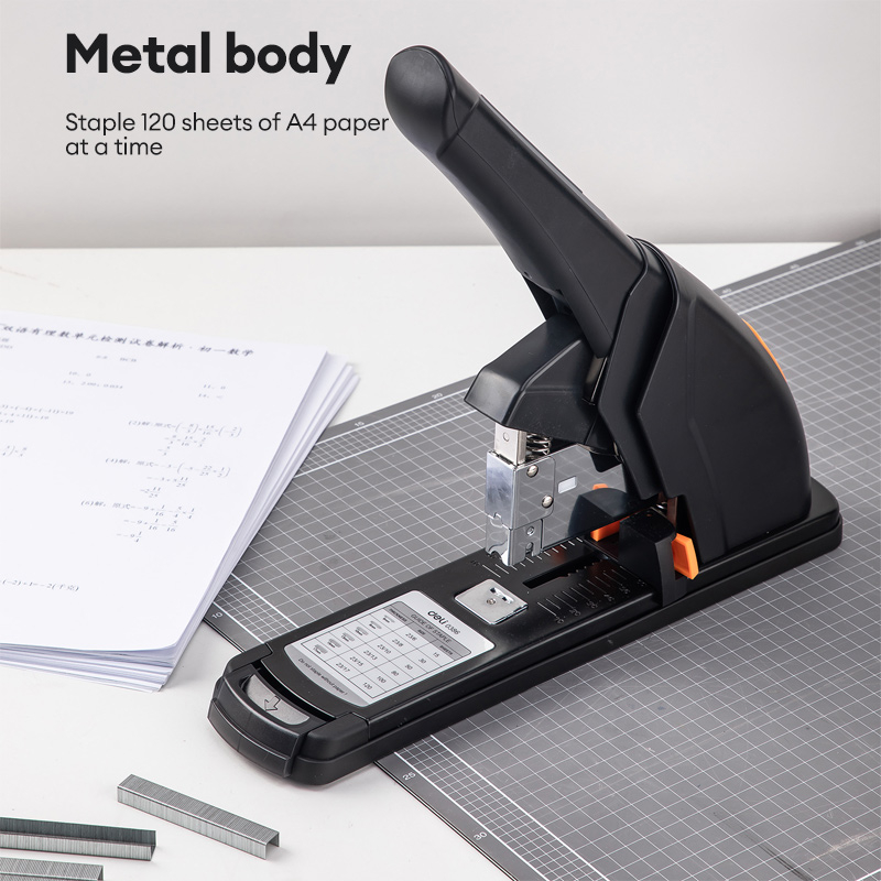 Deli Heavy Duty Stapler for Book Binding Gun Tacker Large Paper Stapler ...