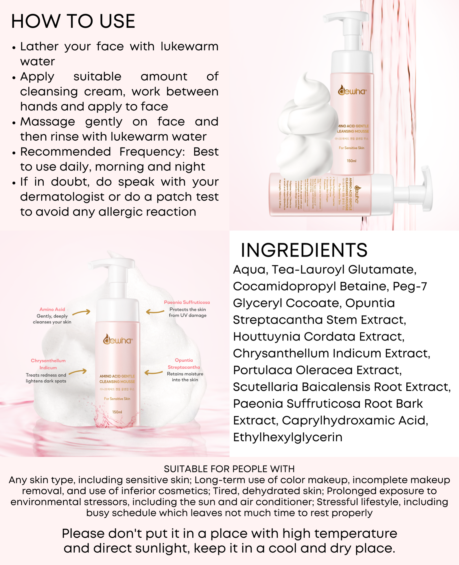 Dewha Amino Acid Gentle Cleansing Mousse | Shopee Philippines