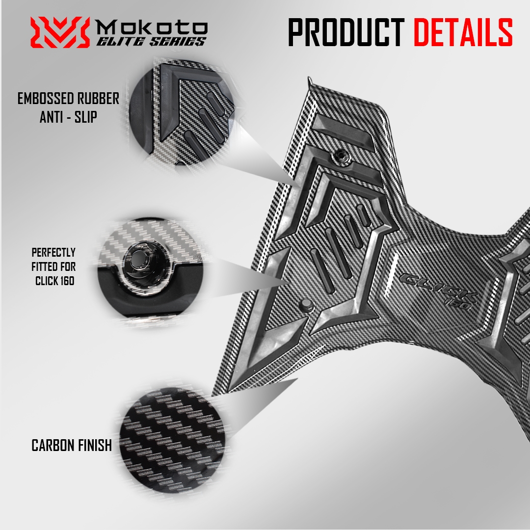 MOKOTO ELITE SERIES CLICK 160 FOOTBOARD MATTING CARBON ABS PLASTIC FOR ...