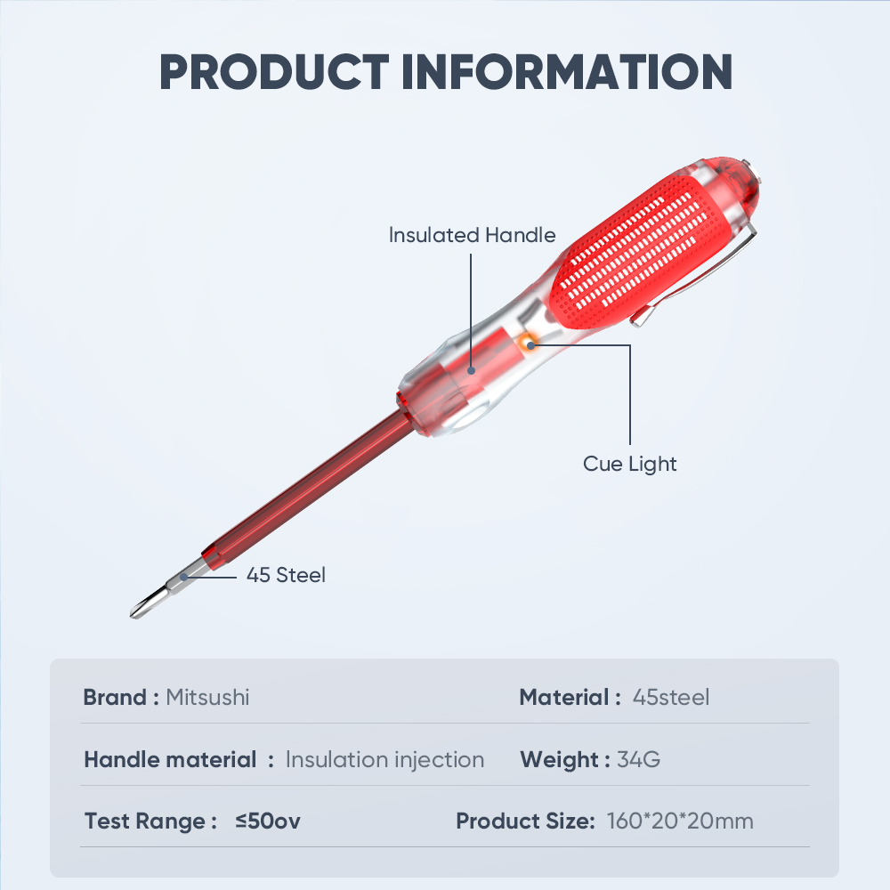 Mitsushi 16cm Voltage Tester Pen Electrician Test Tester Pencil Test ...