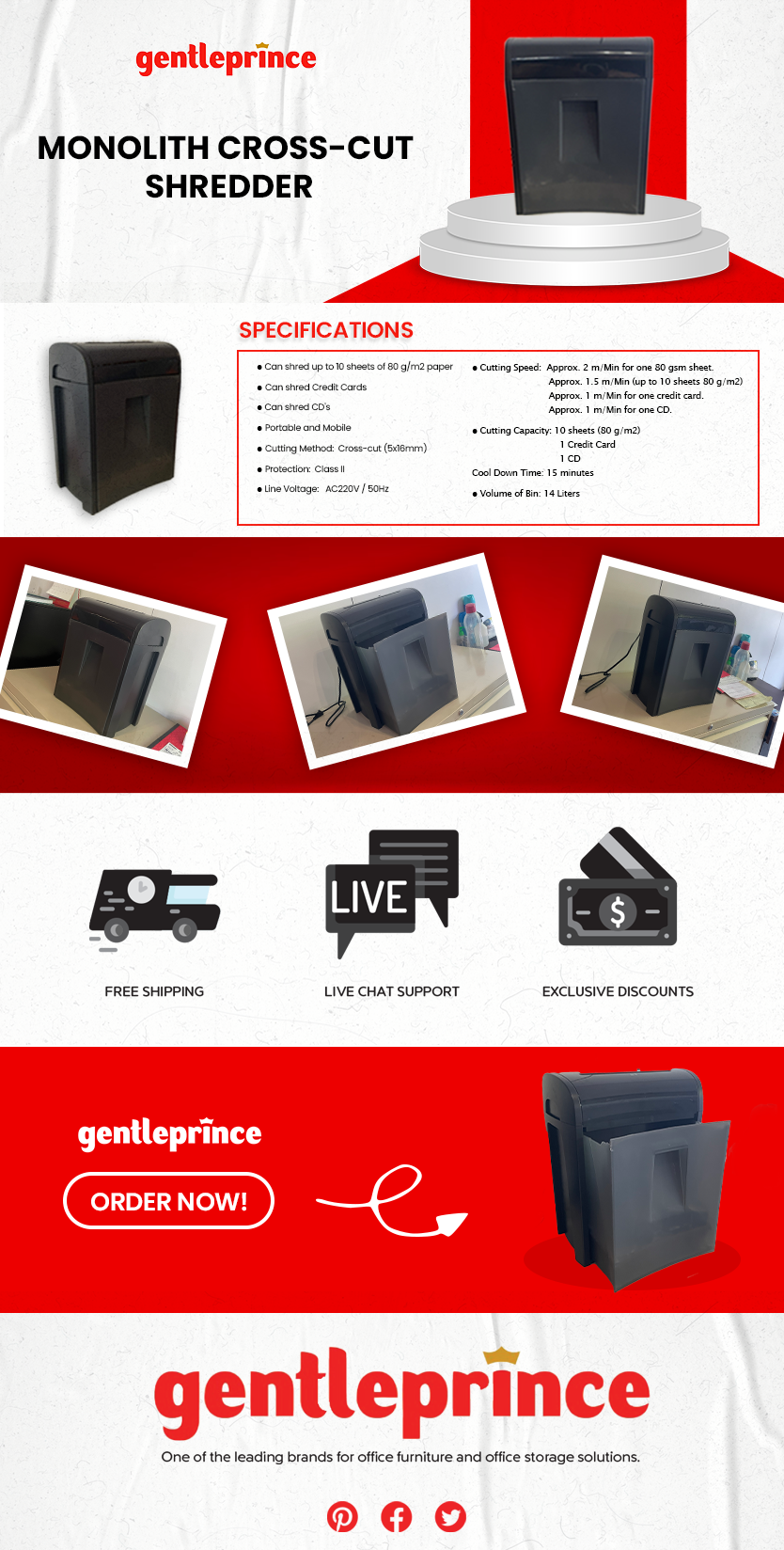 Monolith Cross-Cut Paper Shredder Machine | Shopee Philippines