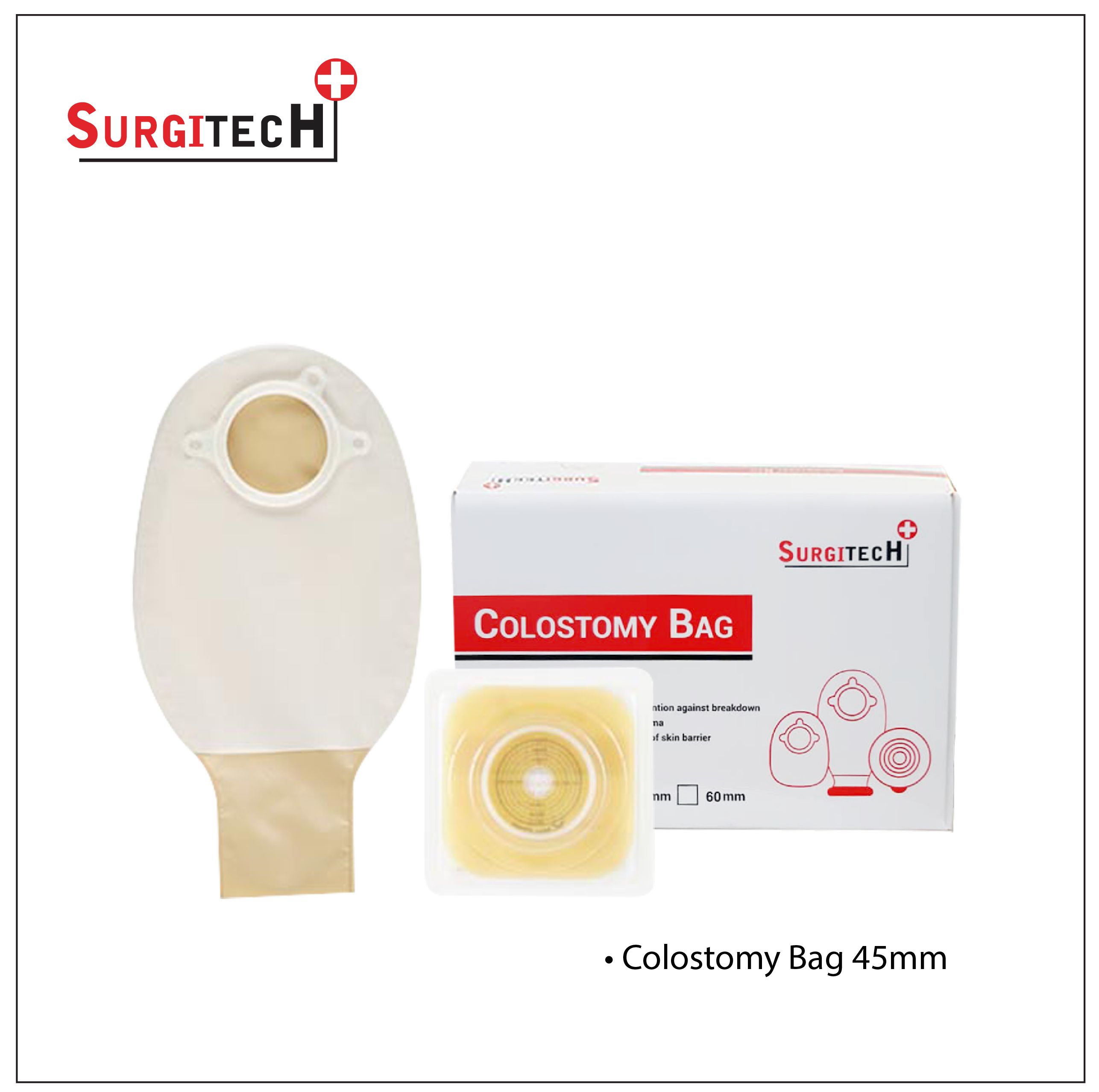 SURGITECH Colostomy Bag 45mm, 57mm, 60mm, 70mm (1PC) | Shopee Philippines