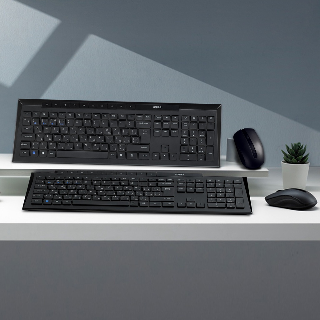 Rapoo 8200M Wireless Bluetooth 1600 DPI Mouse And Wireless Keyboard ...