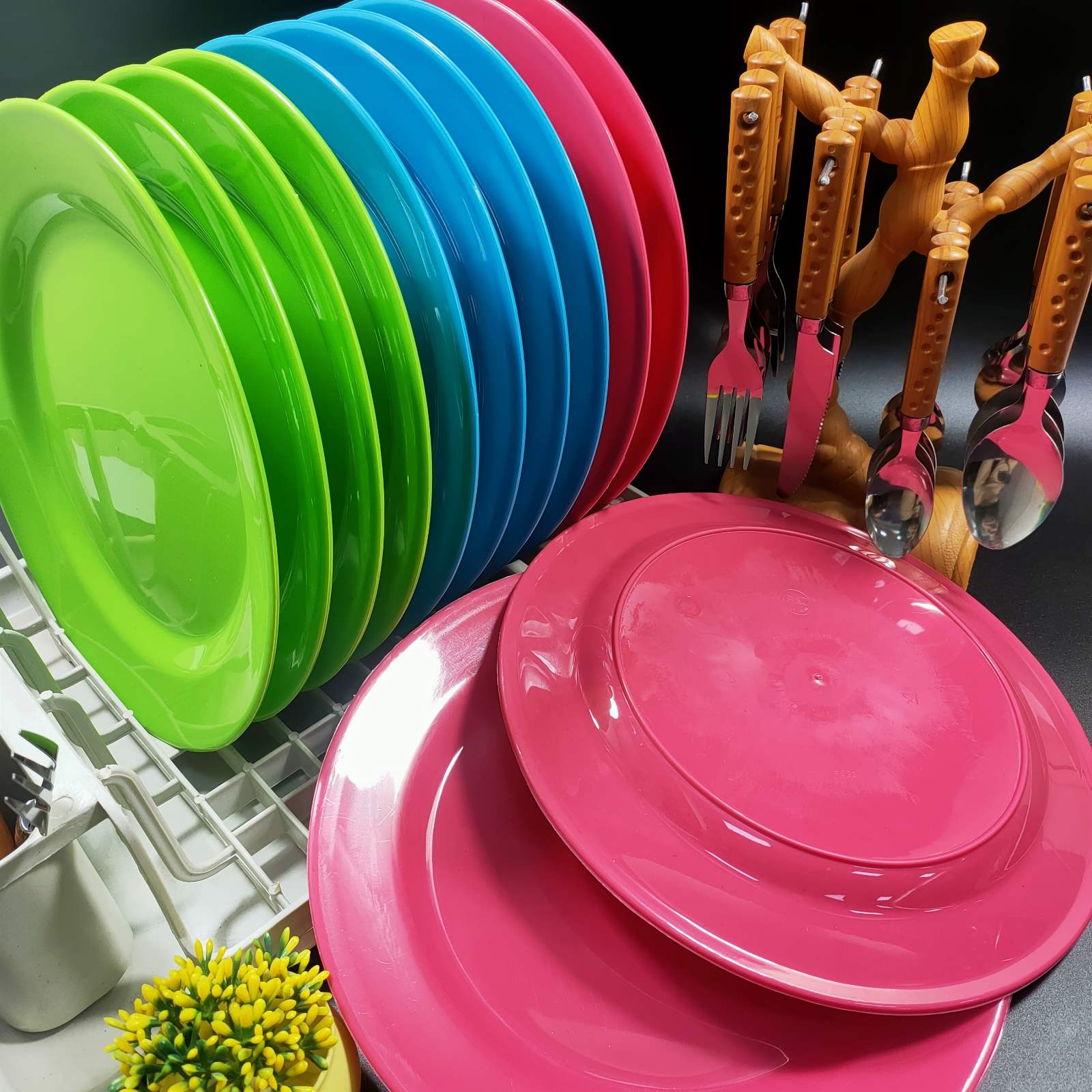 (12 in 1) - 10” WHEAT STRAW / PP PLASTIC PLATE (REUSABLE DINNER PLATE ...