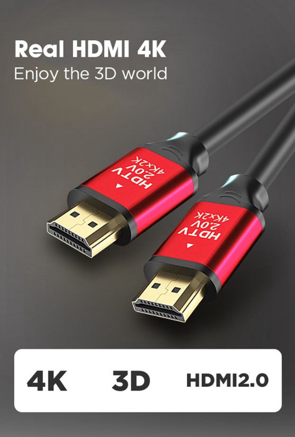 4K Hdmi 2.0 Cable High Speed 18Gbps Supports 4K@60Hz To Extender 1.5M ...