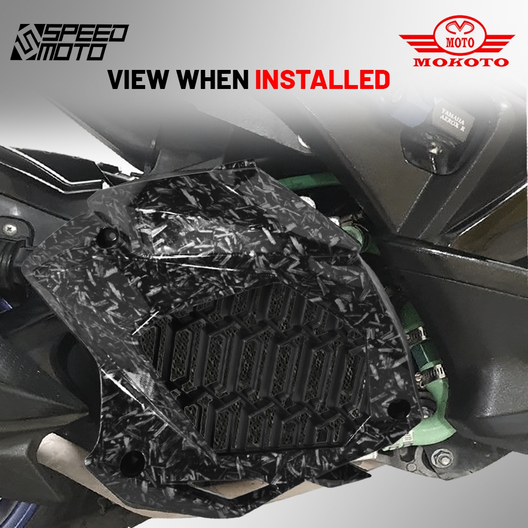 MOKOTO YAMAHA NMAX V2 RADIATOR COVER GLOSSY HYDRO-DIP FORGED CARBON ...