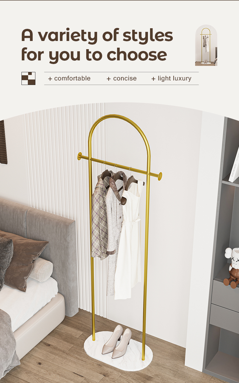 ATTICLIVING - Light Luxury Floor Clothes Rack Nordic Rod Type Clothes ...