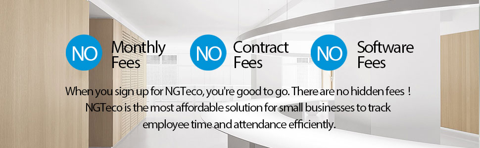 NGTeco W3 Fingerprint Time Attendance Machine WiFi Auto Digital Bundy Clock APP Punch Card ...