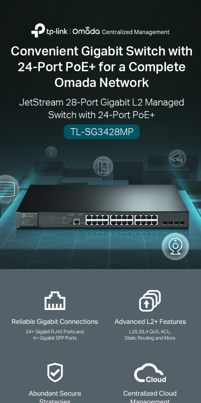 TP-Link TL-SG3428MP JetStream 28-Port Gigabit L2 Managed Switch with 24-Port PoE+ | Shopee ...