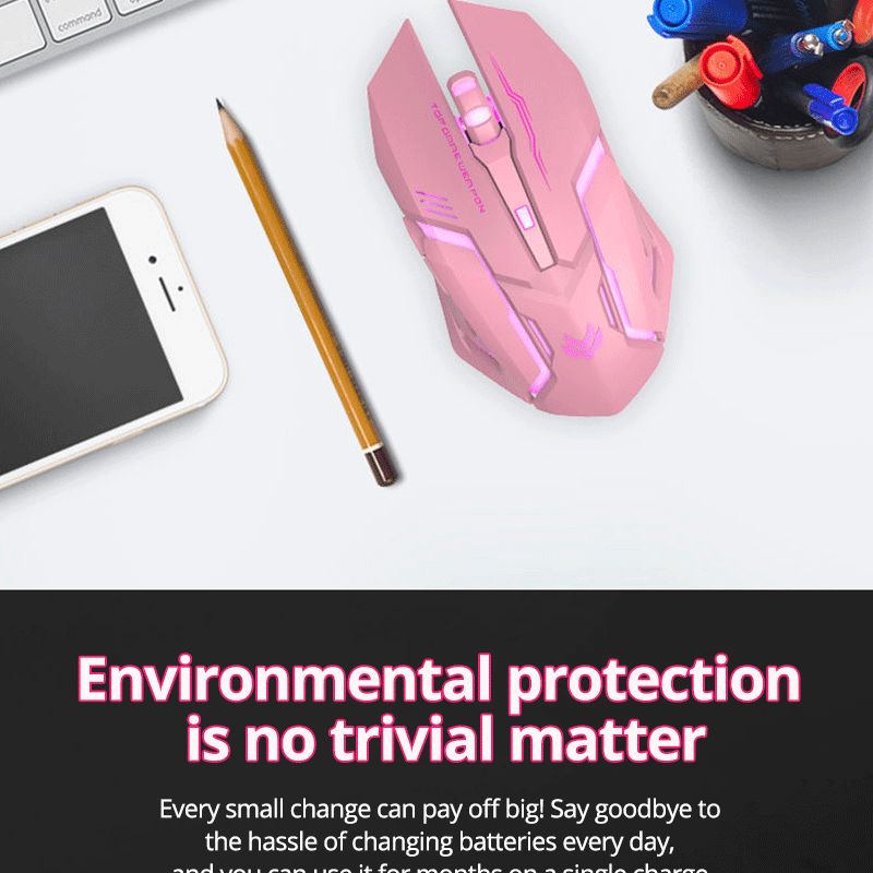 Gaming Wireless Mouse Rechargeable Mouse Glowing Mouse USB Interface ...