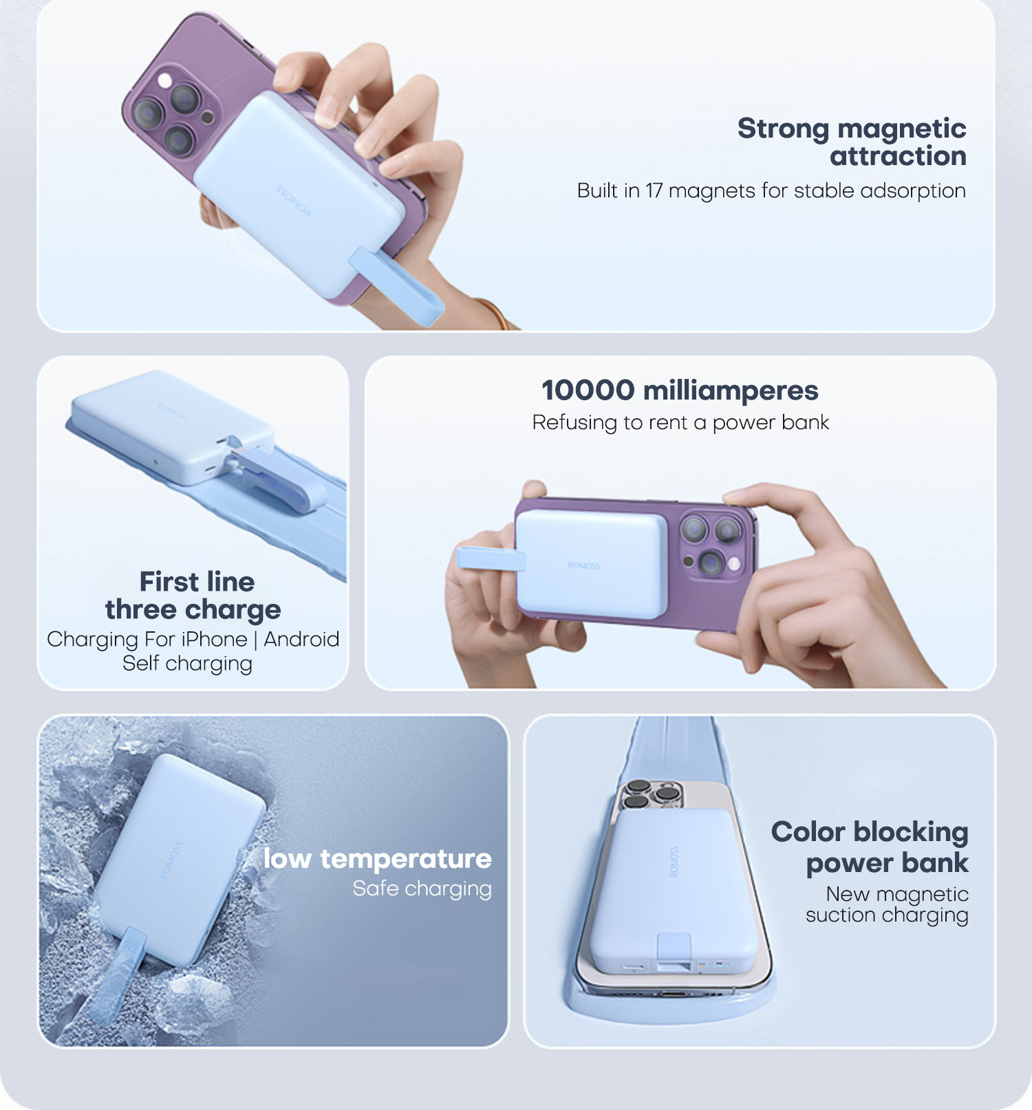 Romoss WMS10 10000mAh Power Bank 20W Wired |15W Magnetic Charging Fast ...