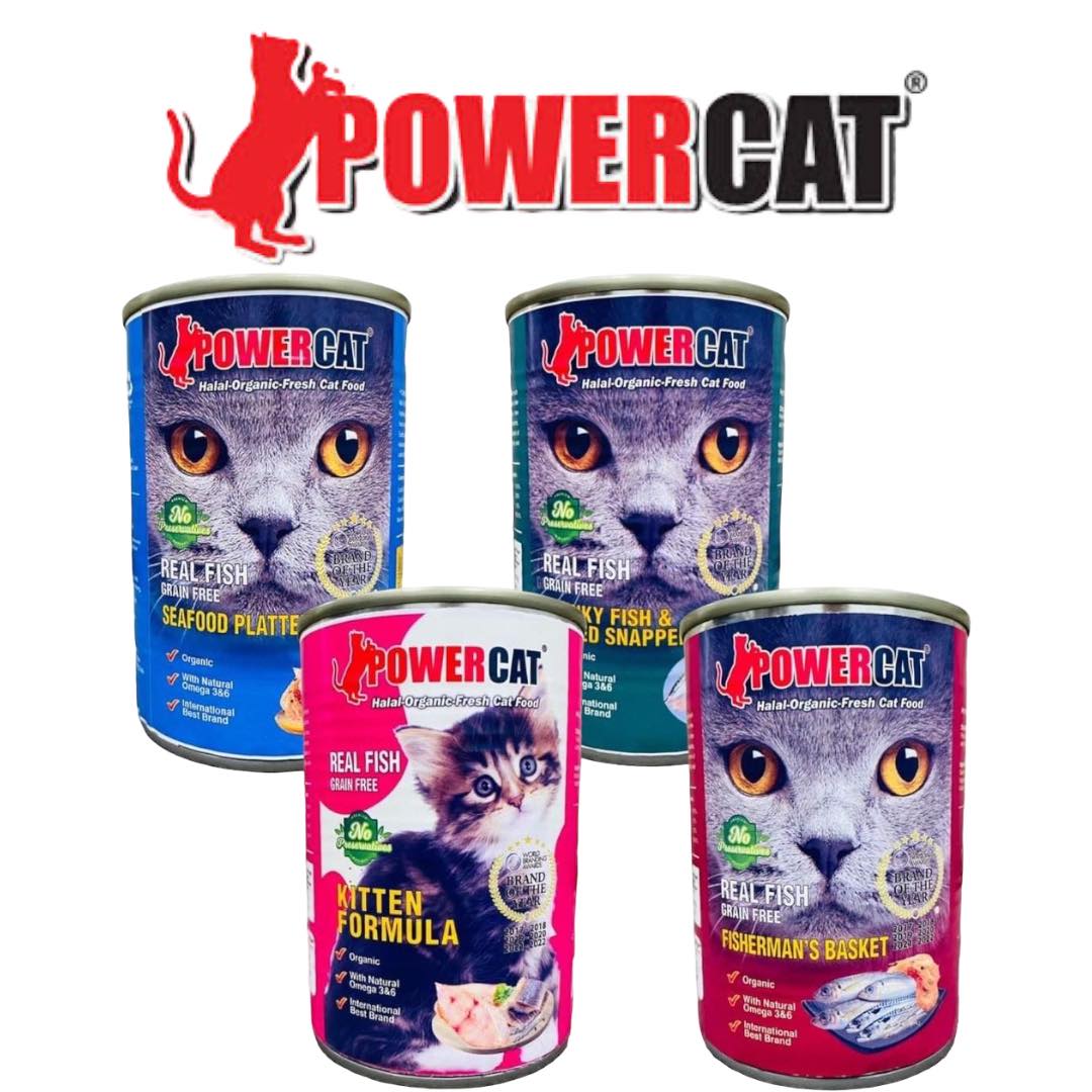 400g Thailand Halal Organic Fresh Cat Wet Food Can Powercat Power Cat ...