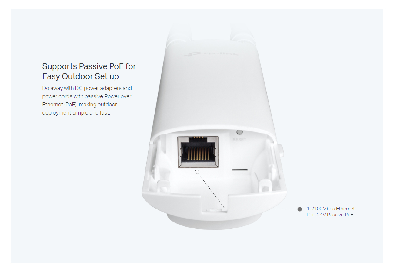 TP-Link EAP110 300Mbps Wireless N Outdoor Access Point 2.4GHz Pole/Wall ...