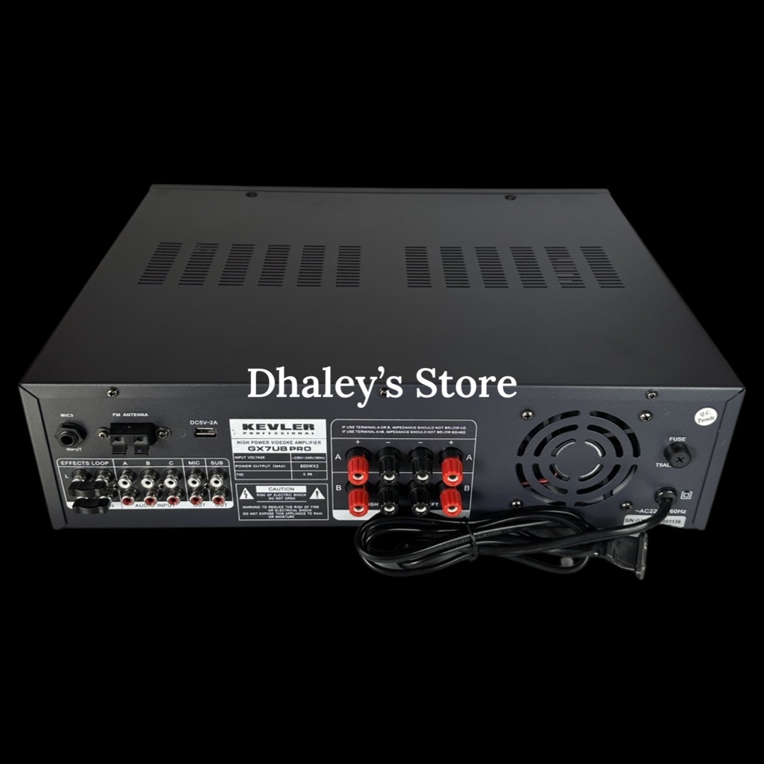 Kevler GX-7UB PRO High Power Videoke Amplifier 800watts x 2 w/ USB/FM ...