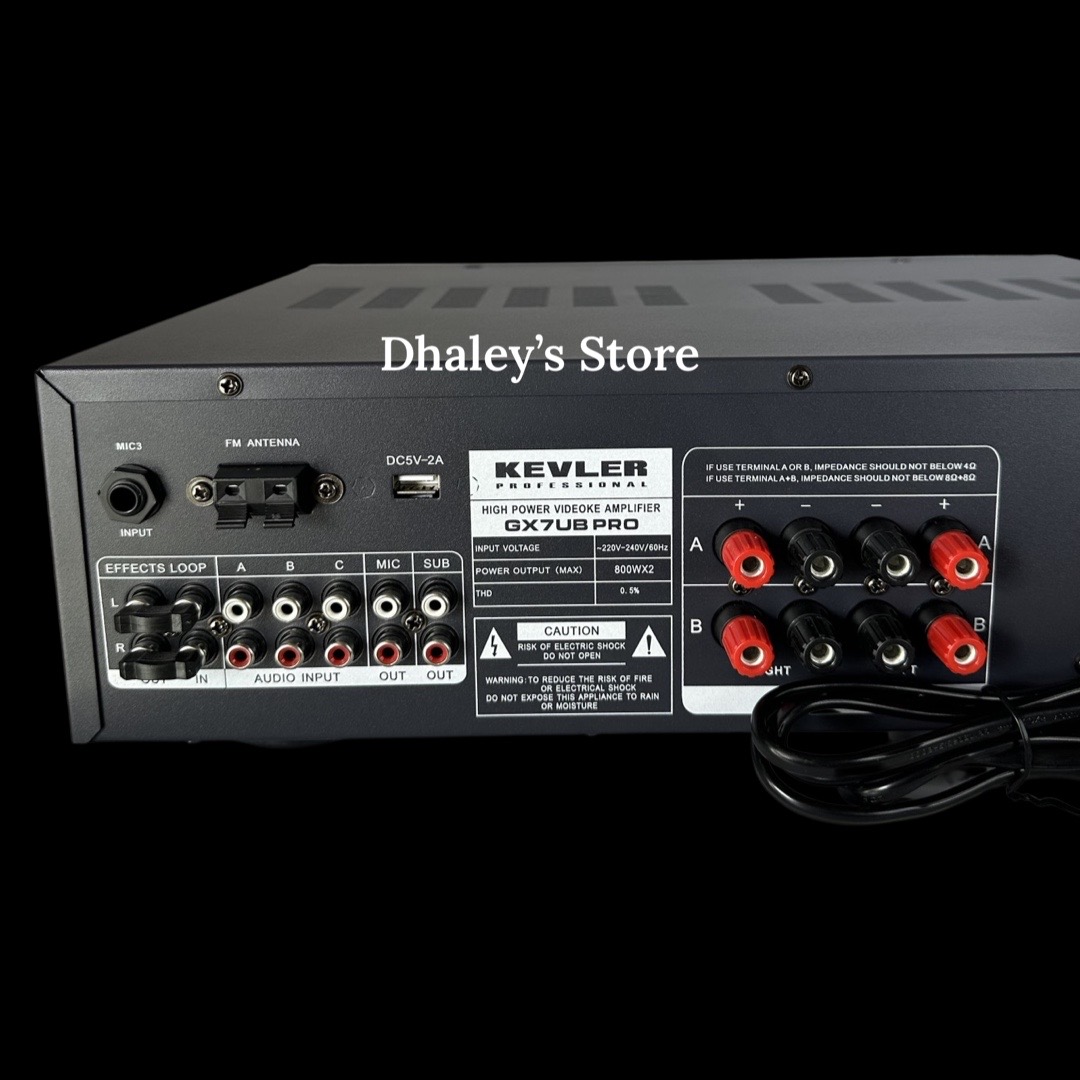 Kevler GX-7UB PRO High Power Videoke Amplifier 800watts x 2 w/ USB/FM ...