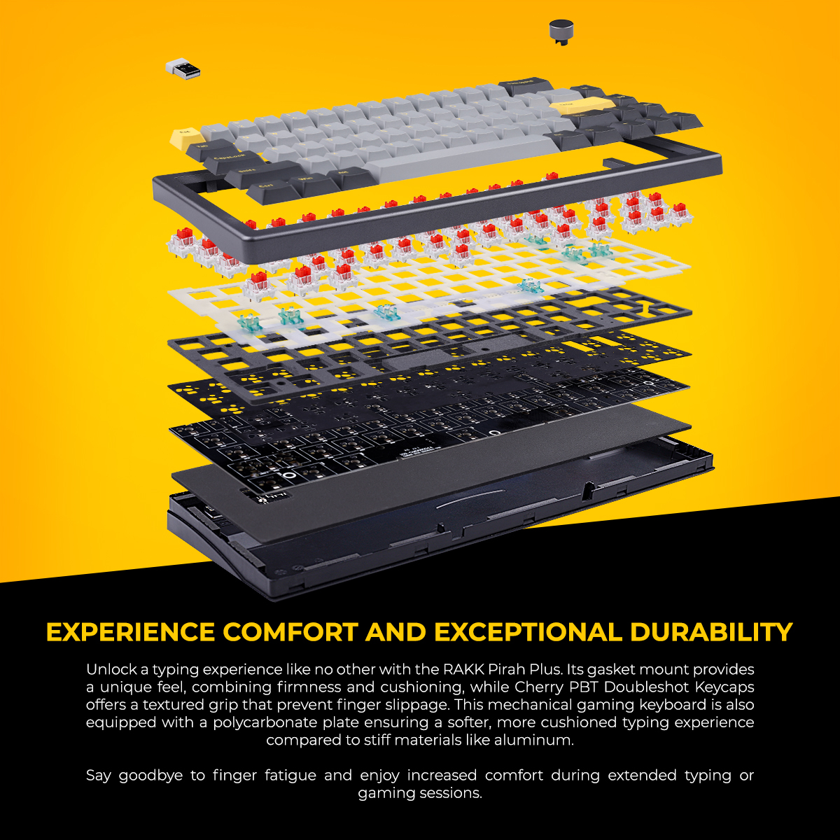 EasyPC| Rakk Pirah/Plus 66 Wireless Mechanical Keyboard| RGB| White ...