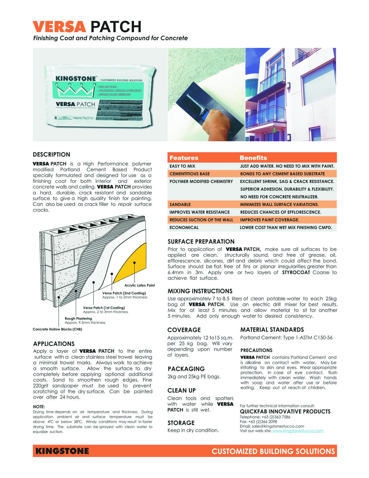 VERSA-PATCH Skim Coat and Patching Compound for Concrete | Shopee ...