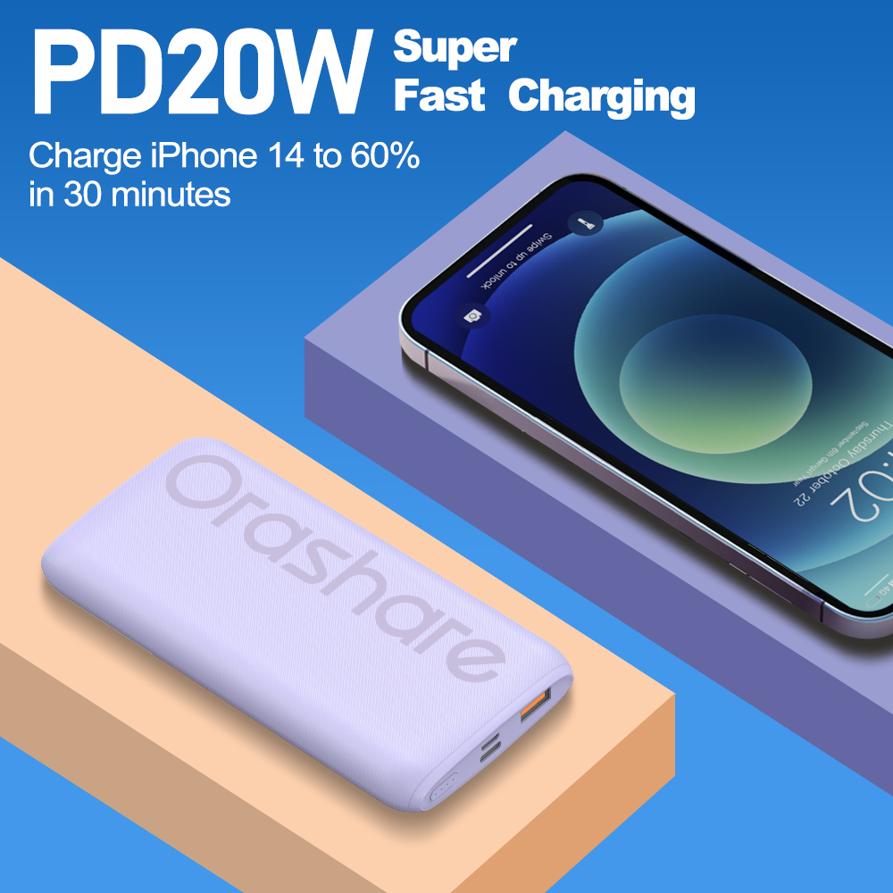 [New Design] Orashare O10 10000mAh Power Bank Stylish Fast Charging ...