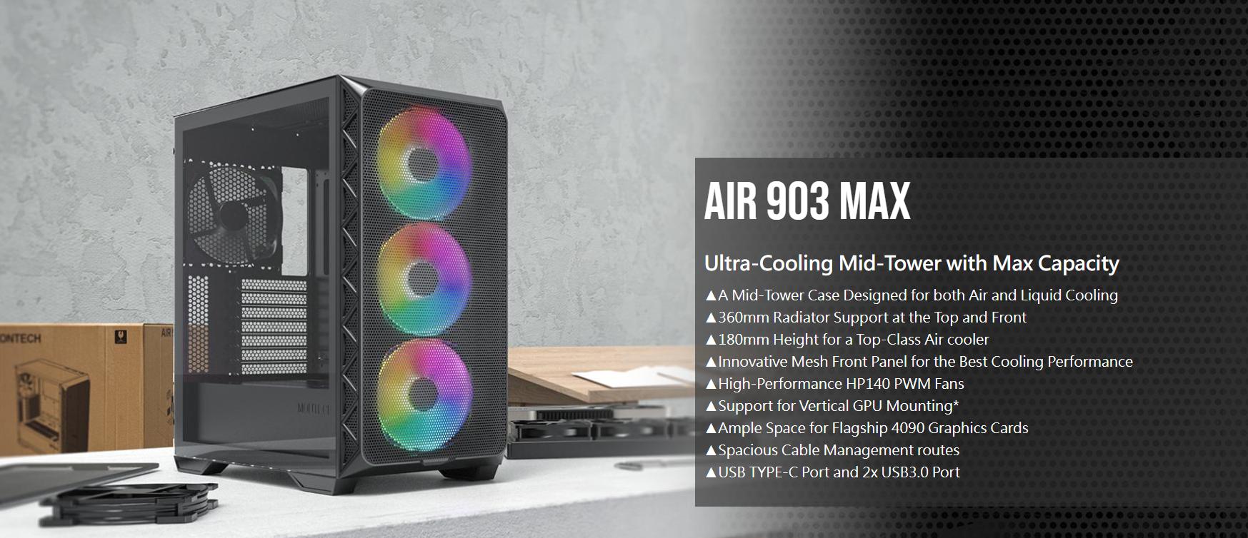 Montech Air 903 Max CPU Case / Computer Case Ultra Cooling Mid Tower ...