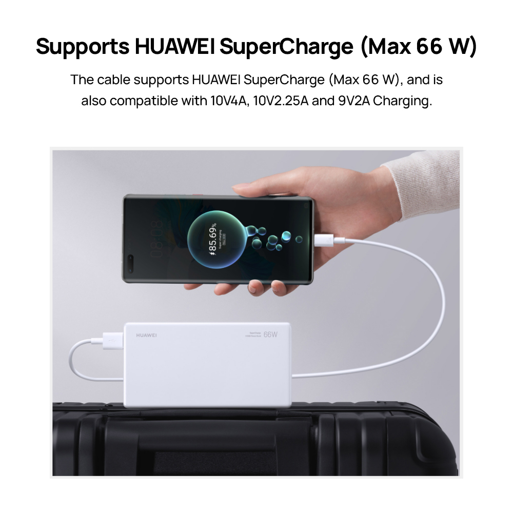 Huawei 6a Usb-A To Usb-C Data Charging Cable Supports 66w Supercharge ...