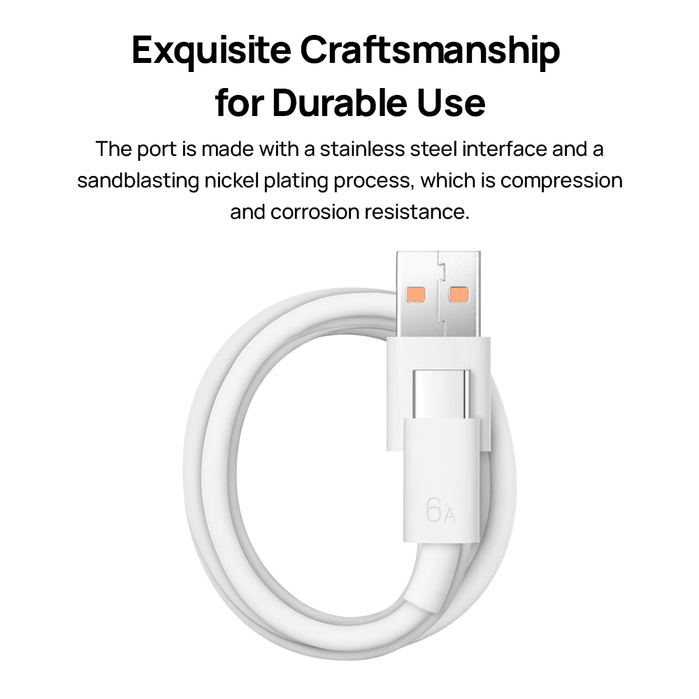 Huawei 6a Usb-A To Usb-C Data Charging Cable Supports 66w Supercharge ...