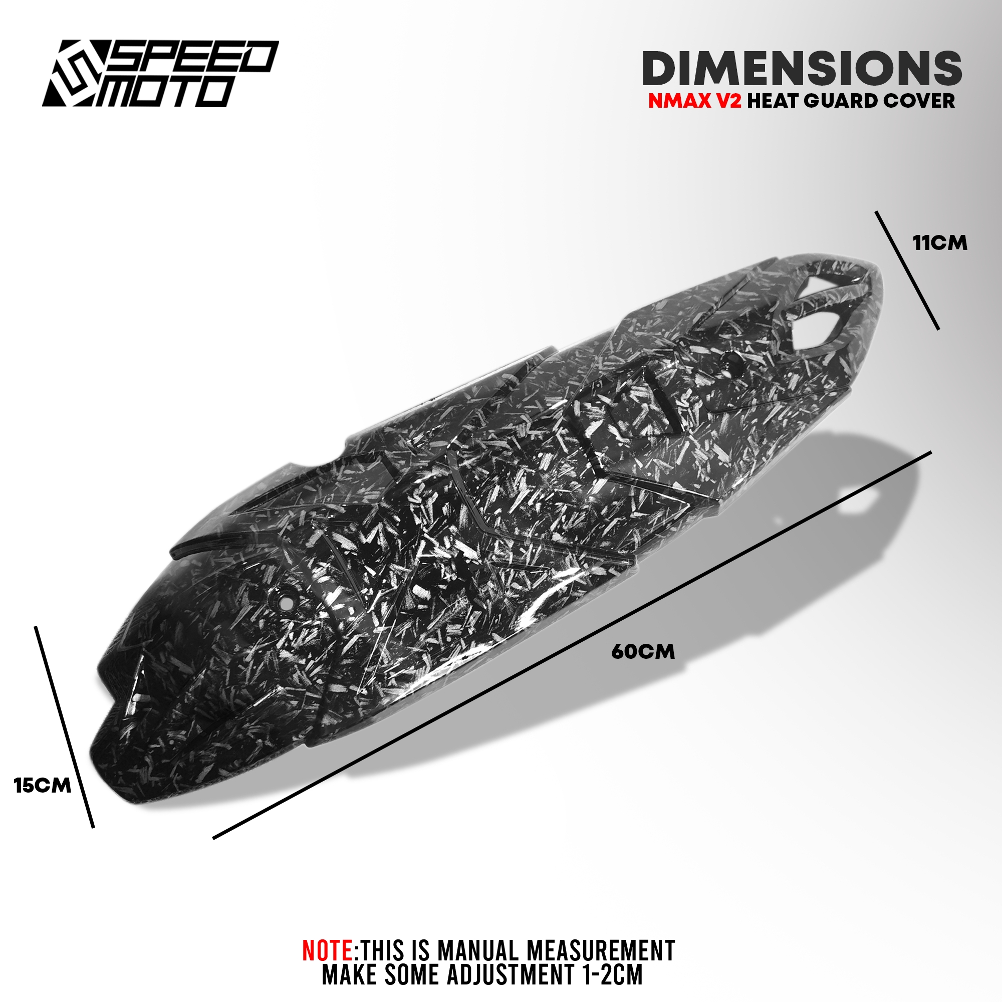 YAMAHA NMAX V2 V2.1 MUFFLER COVER HYDRO DIP FORGED CARBON HEAT GUARD ...