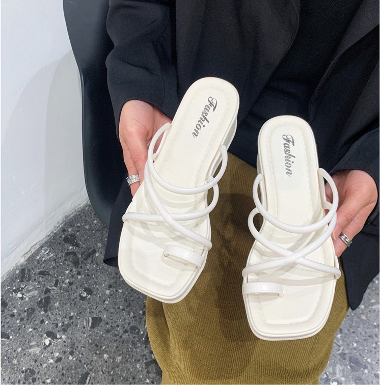 Yvon 4CM High Flat Sandals shoes for women Korean Fashion Footwear ...